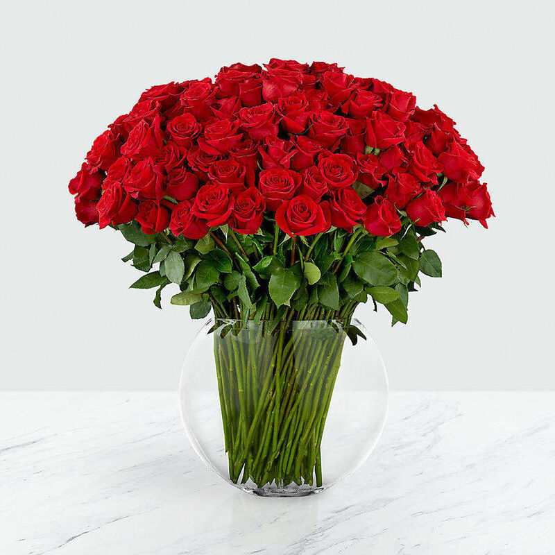 100 Premium Long-Stemmed Roses Breathless Luxury Rose Bouquet a1370 ...