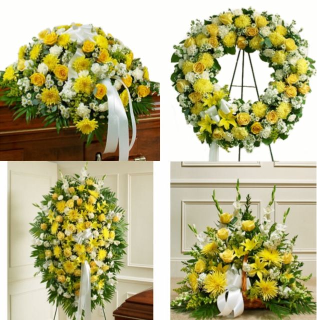 Farewell Yellow Funeral Flower Package a3369 | Flower Delivery | Flower ...