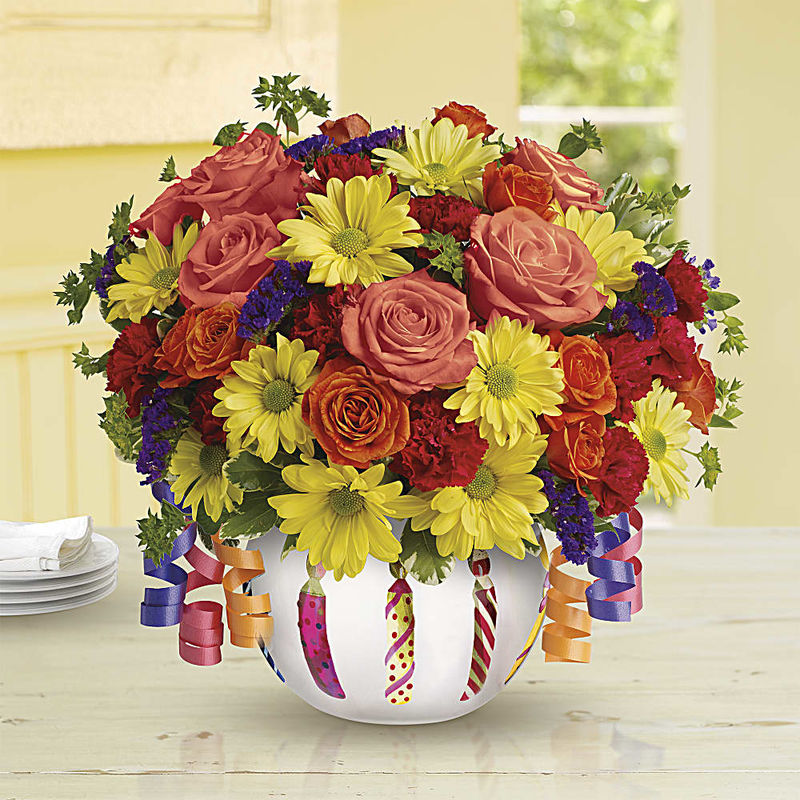 Teleflora's Brilliant Birthday Blooms a3377 | Flower Delivery | Flower Shop